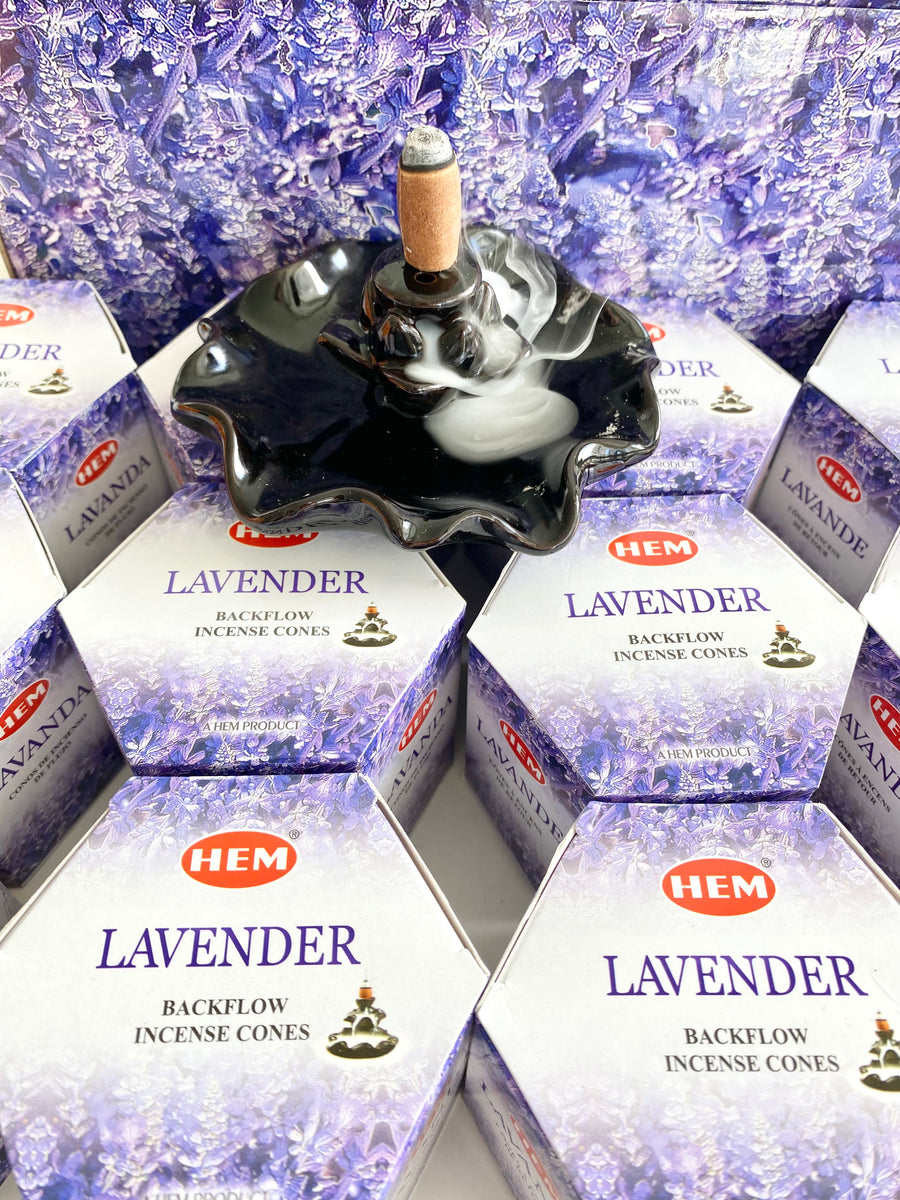 HEM BACKFLOW Lavender Incense Cones – GURU CRYSTALS