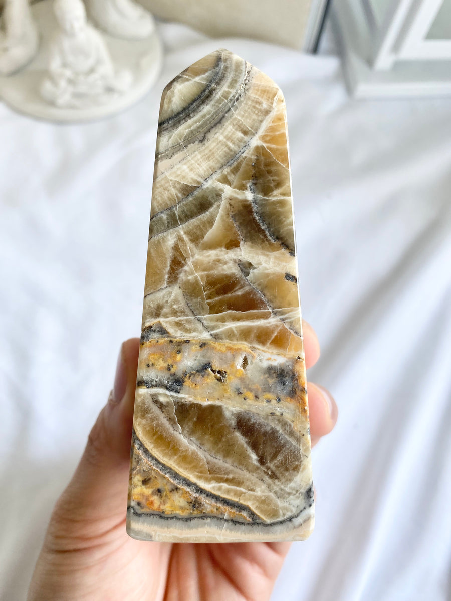 Bumblebee Calcite Obelisk #1 – GURU CRYSTALS